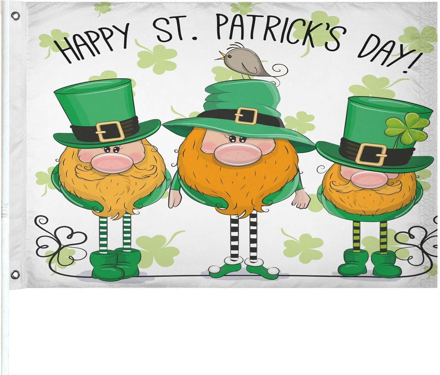 St Patricks Three Cute Cartoon Leprechauns Flag Outdoor Garden Flag for ...