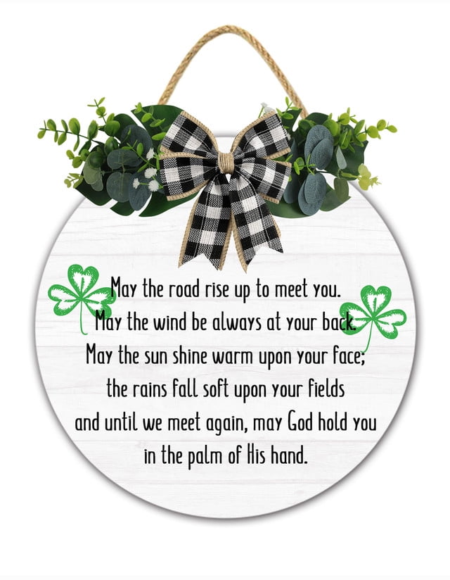 St Patricks Wreaths For Front Door Funny Irish Prayer Wooden Door Sign ...
