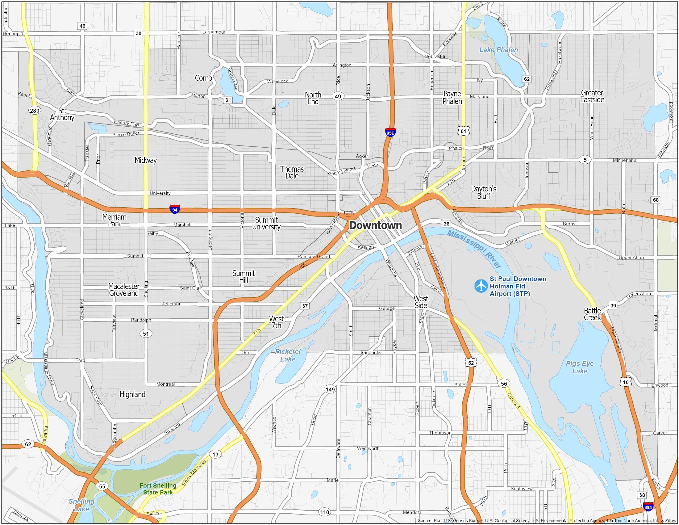 St Paul Neighborhood Map GLOSSY POSTER PICTURE PHOTO PRINT BANNER ...