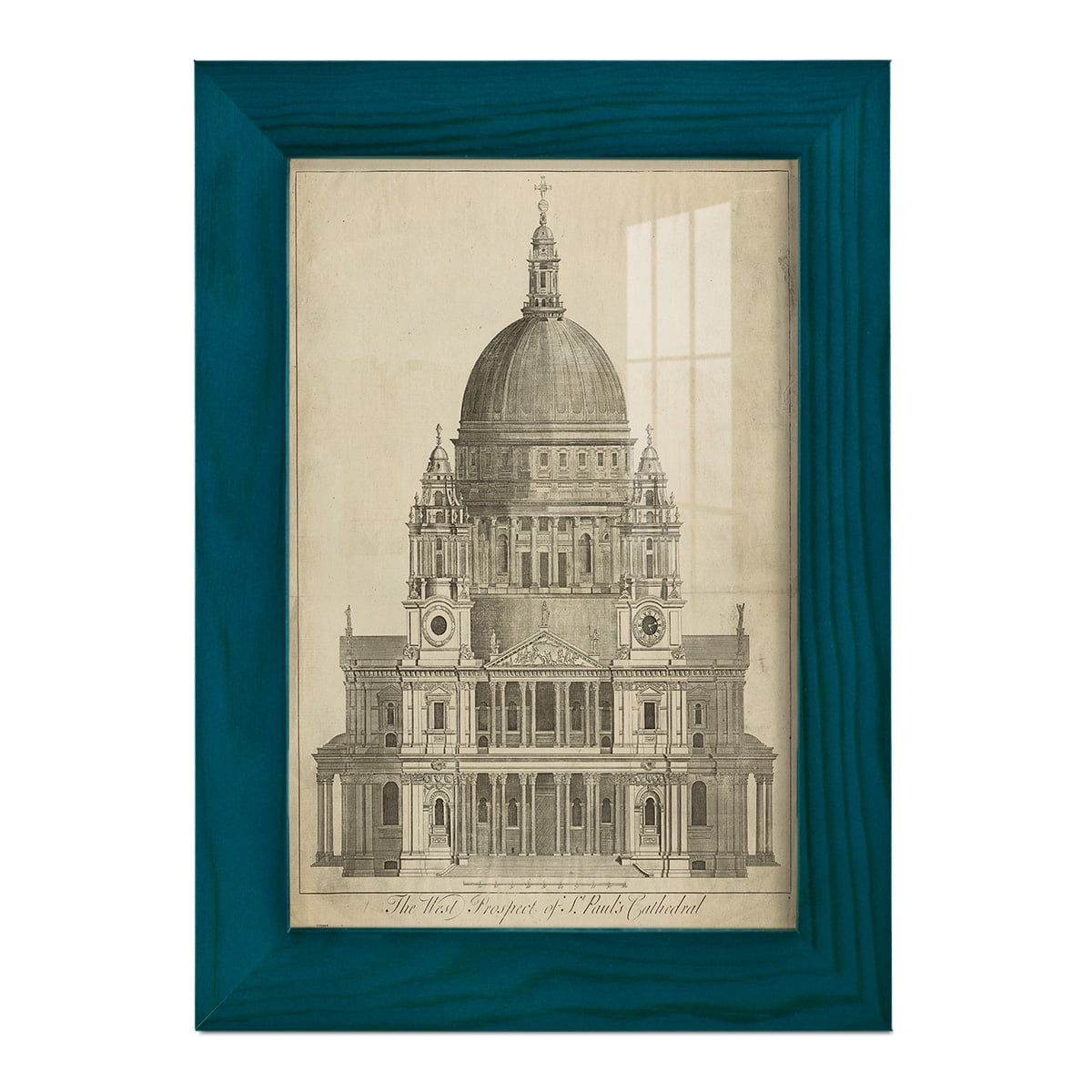 St. Paul's Cathedral -Framed Print w/glass-Ocean Blue - Walmart.com