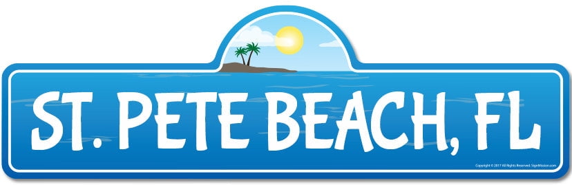 St. Pete FL Florida Beach Street Sign | Indoor/Outdoor | Surfer Ocean ...