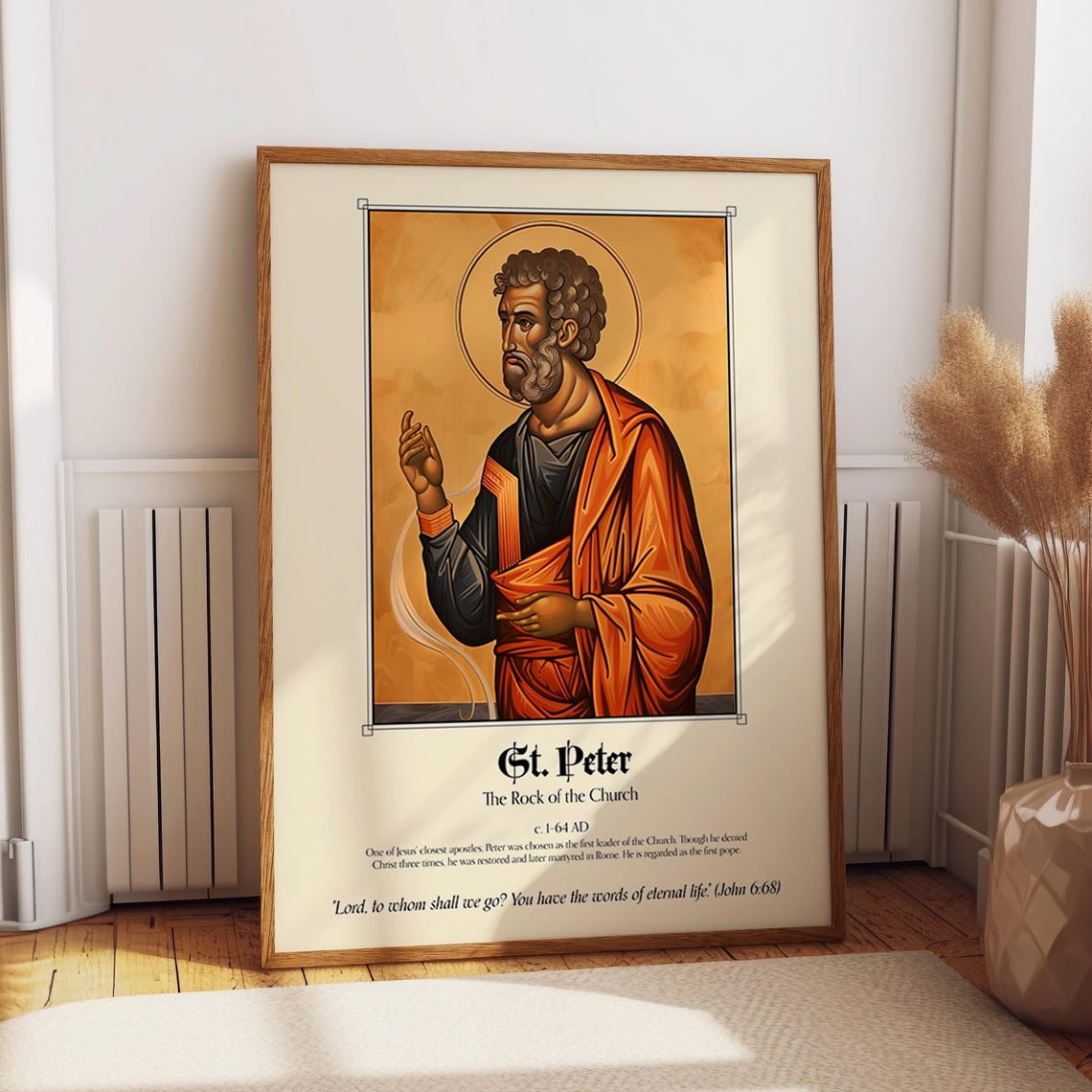 St. Peter Apostle Wall Art – First Pope Icon Catholic Church Leader ...
