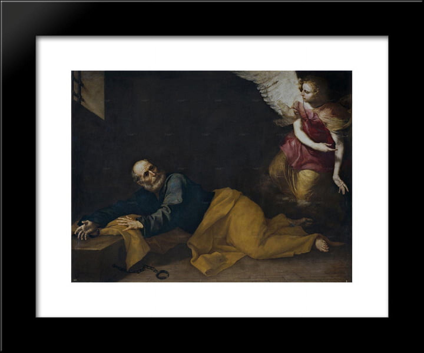 St. Peter Freed by an Angel 20x24 Framed Art Print by Ribera, Jusepe de ...
