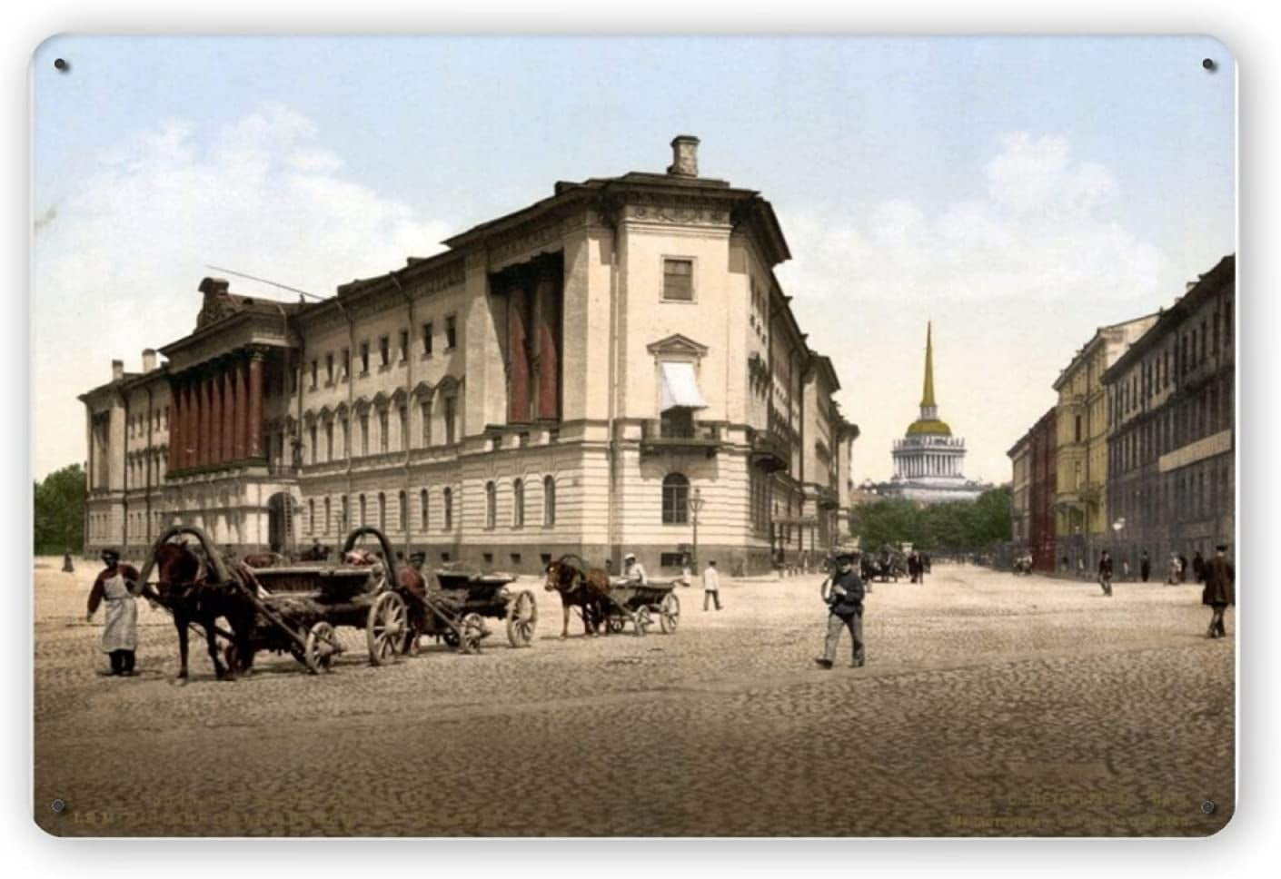 St Petersbourghstreet with White Building Metal Wall Decor Aluminum ...