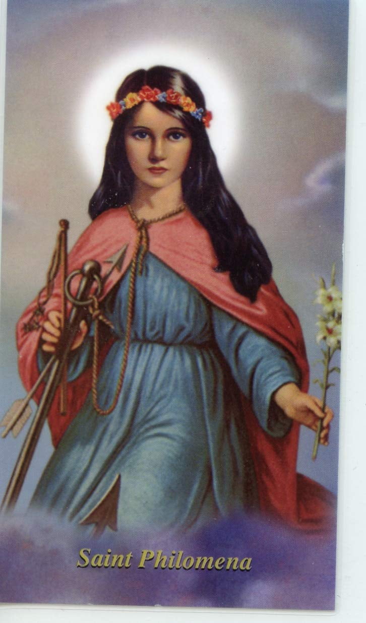 St. Philomena - Prayer - Relic Laminated holy card - Blessed by Pope ...