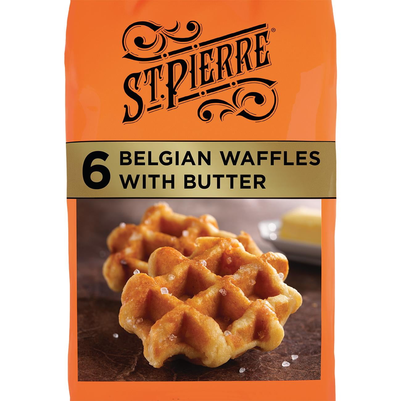 St. Pierre Belgian Waffles with Butter - 6 ct (Packaging May Vary ...