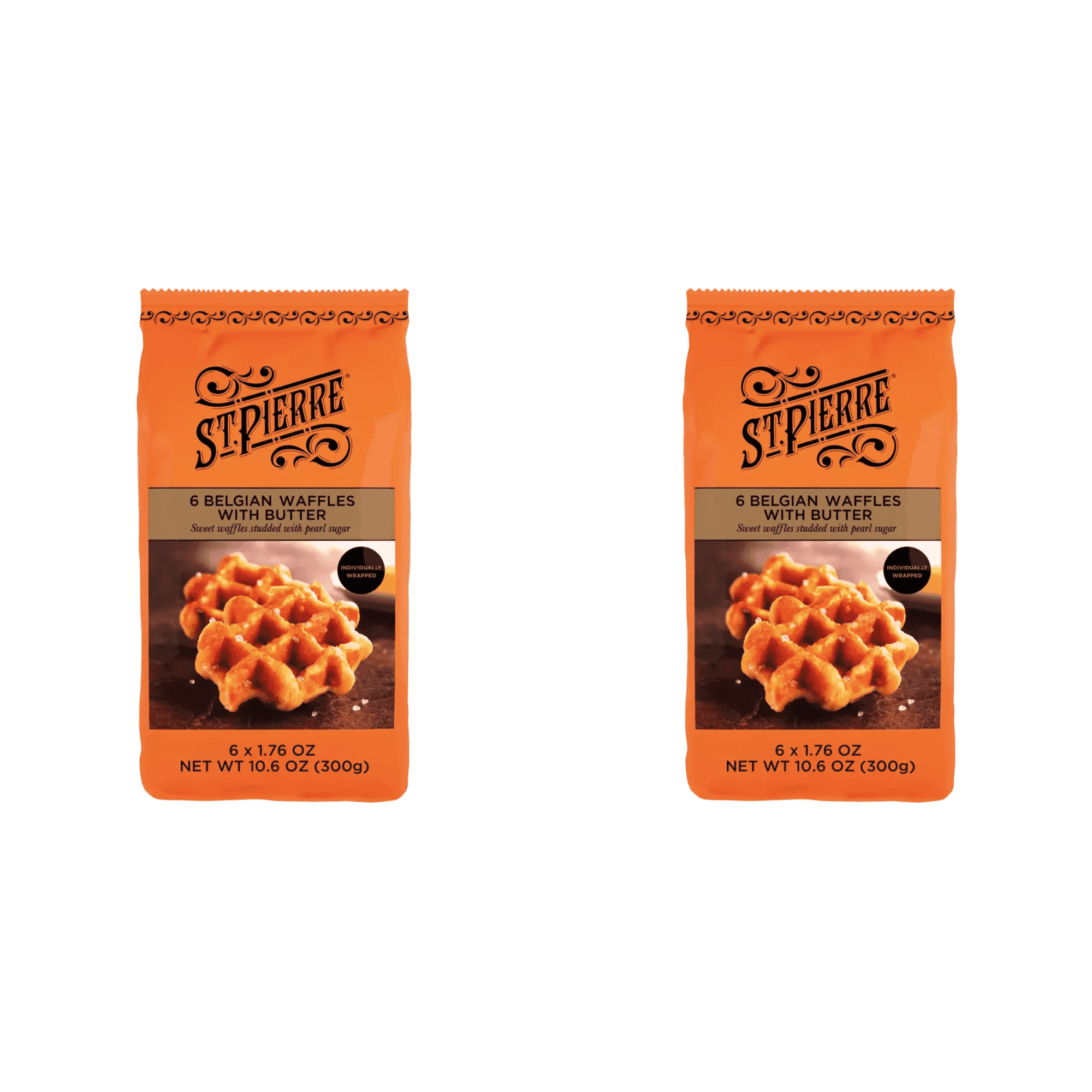 St. Pierre Belgian Waffles with Butter, 6 ct pack of 2, Belgian Waffles ...