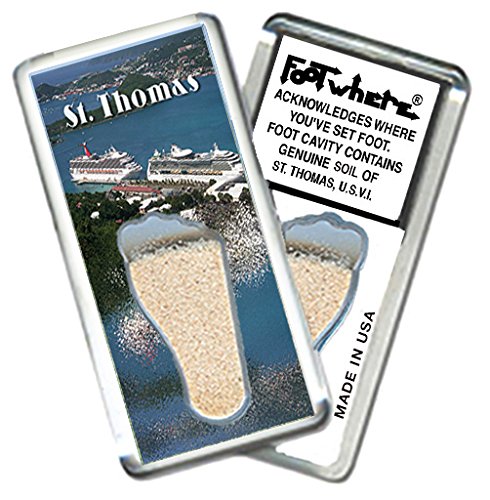St. Thomas FootWhere Magnet. (StT202 - Port-o-Call). Authentic ...