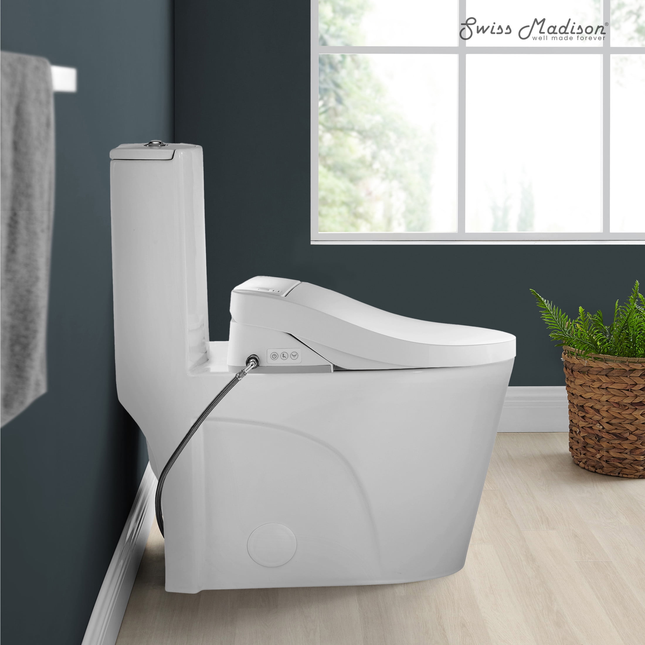 St. Tropez One-Piece Elongated Toilet Vortex Dual-Flush 1.1/1.6 gpf ...
