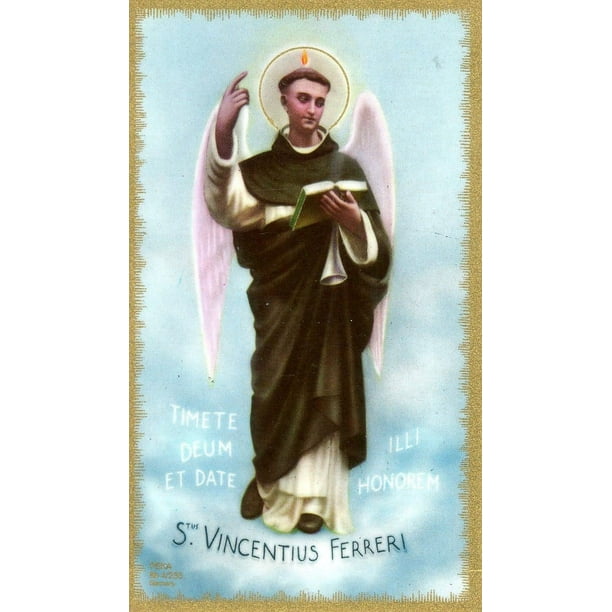 St. Vincent Ferrer holy card- laminated - Pack of 25 - Walmart Business ...