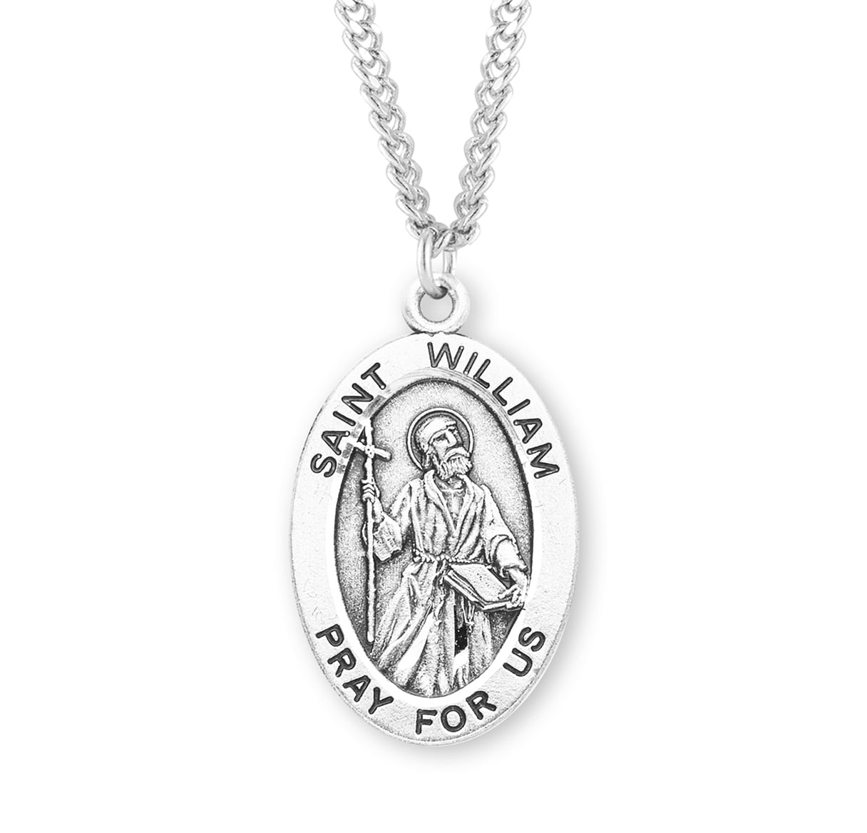 St. William Sterling Silver Medal Necklace - Walmart.com