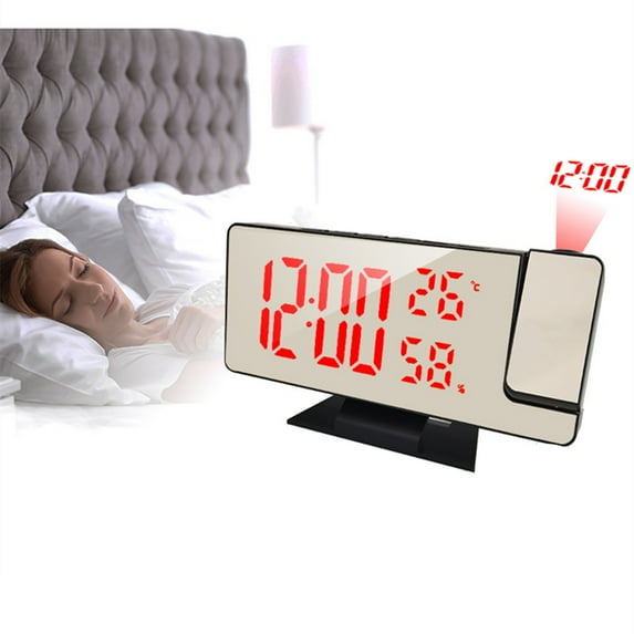 StSilkitty 3D Projection Alarm Clock Larger LED Mirror Clock Display ...