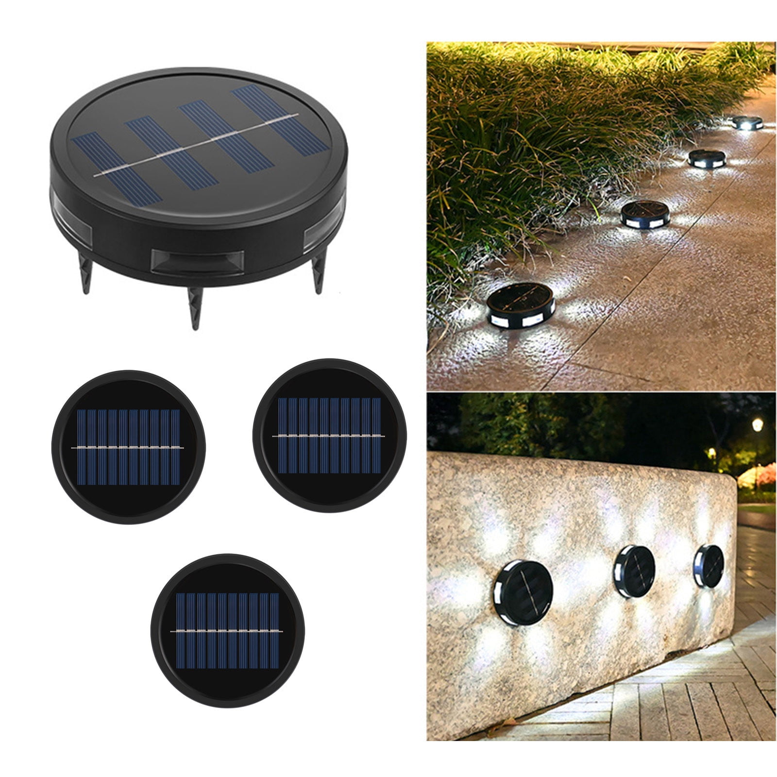 StSilkitty 4 Pack Solar Ground Lights,6 LED,Upgraded Outdoor Bright In ...