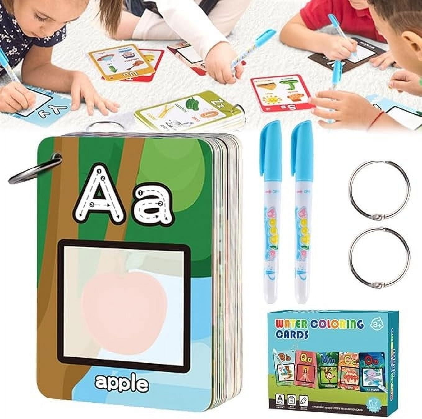 StSilkitty Alphabet Water Coloring Cards for Educational and Mess Free ...