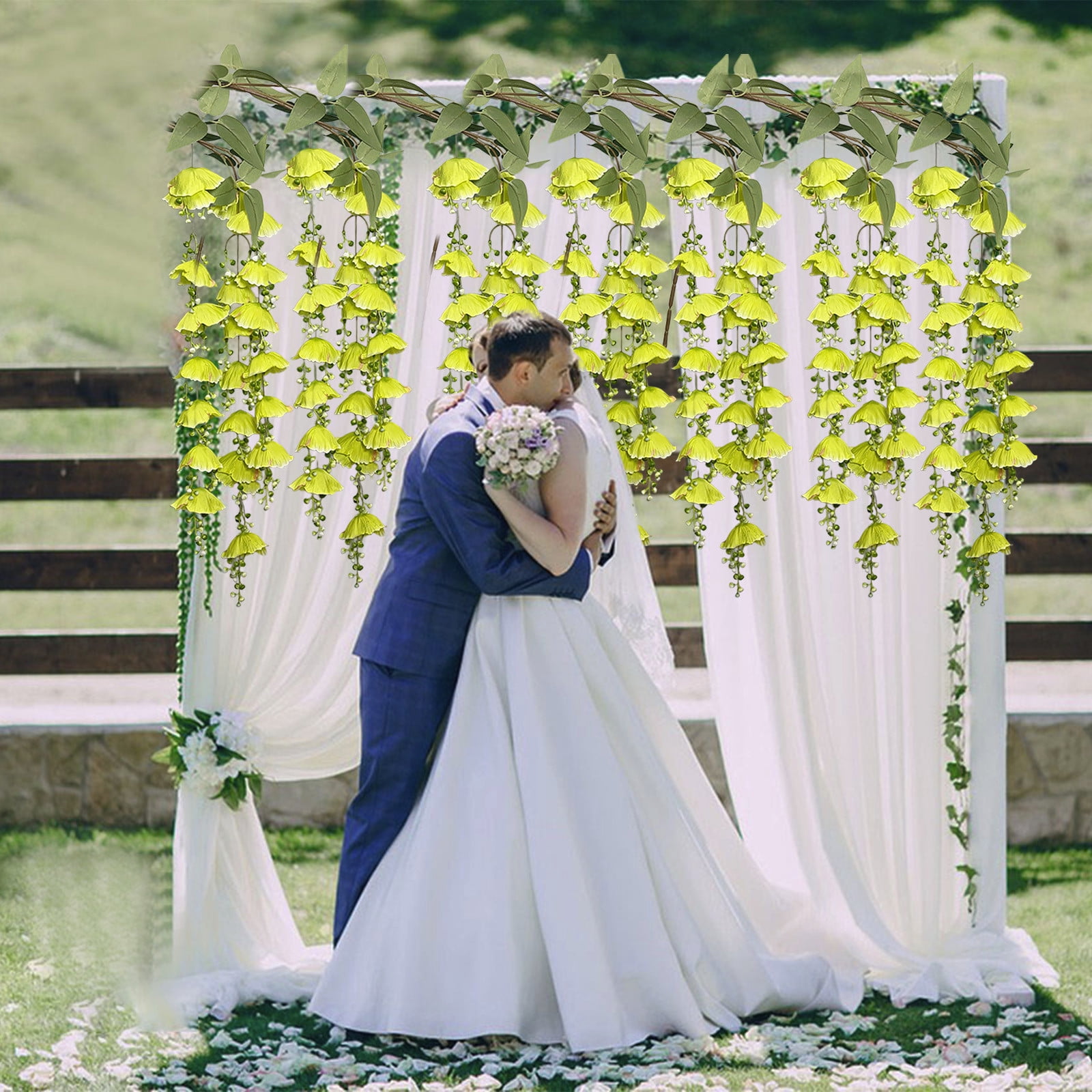 StSilkitty Artificial Wisteria Vines String with Silk Flowers for Home ...