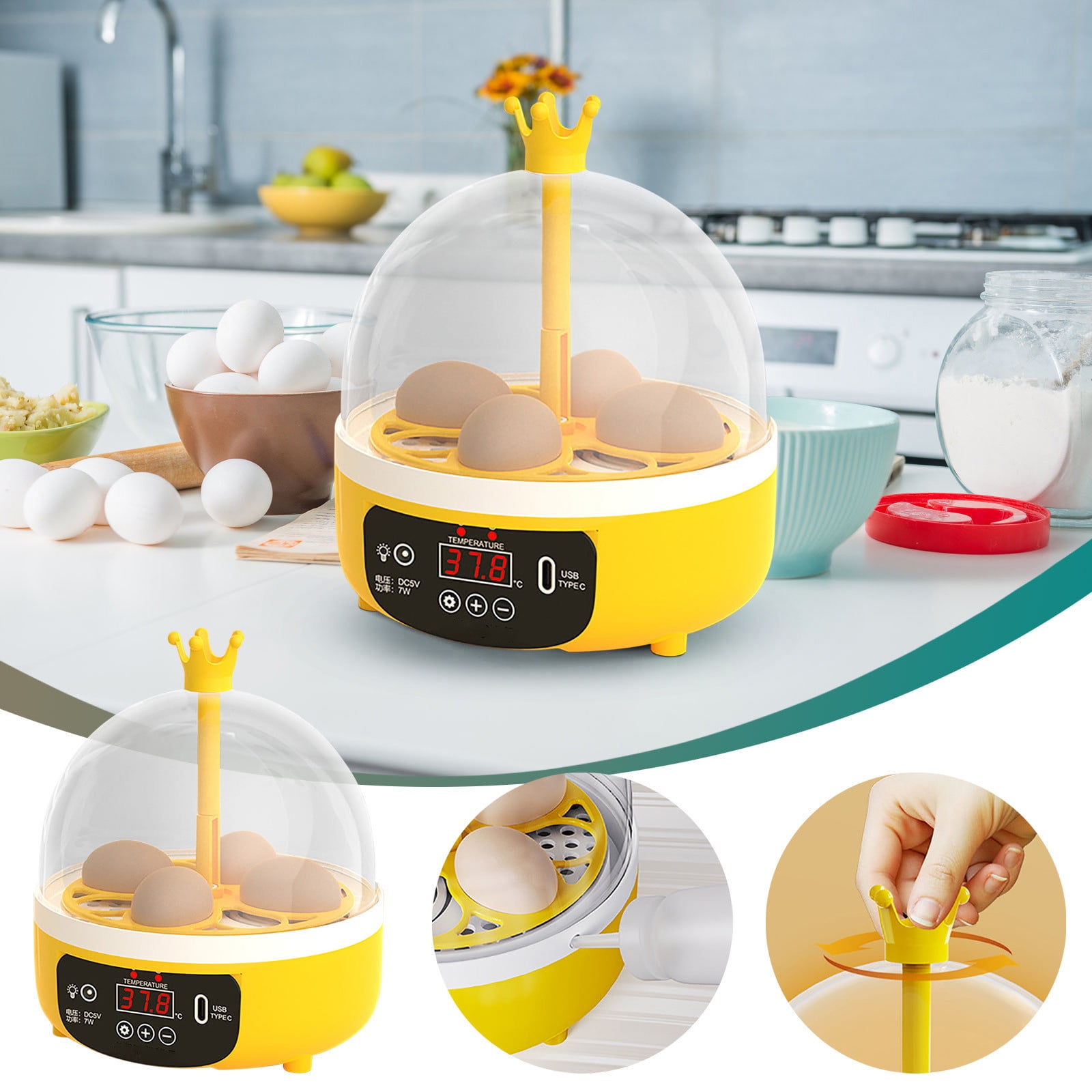StSilkitty Automatic Mini Egg with Transparent Lid,Low Noise Operation ...