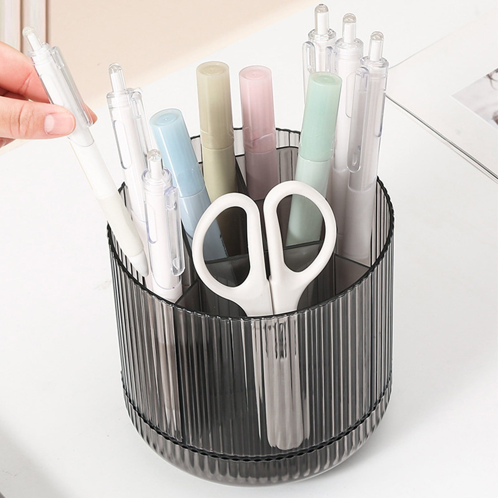 StSilkitty Cute High Capacity Double Compartment Pen Container for ...