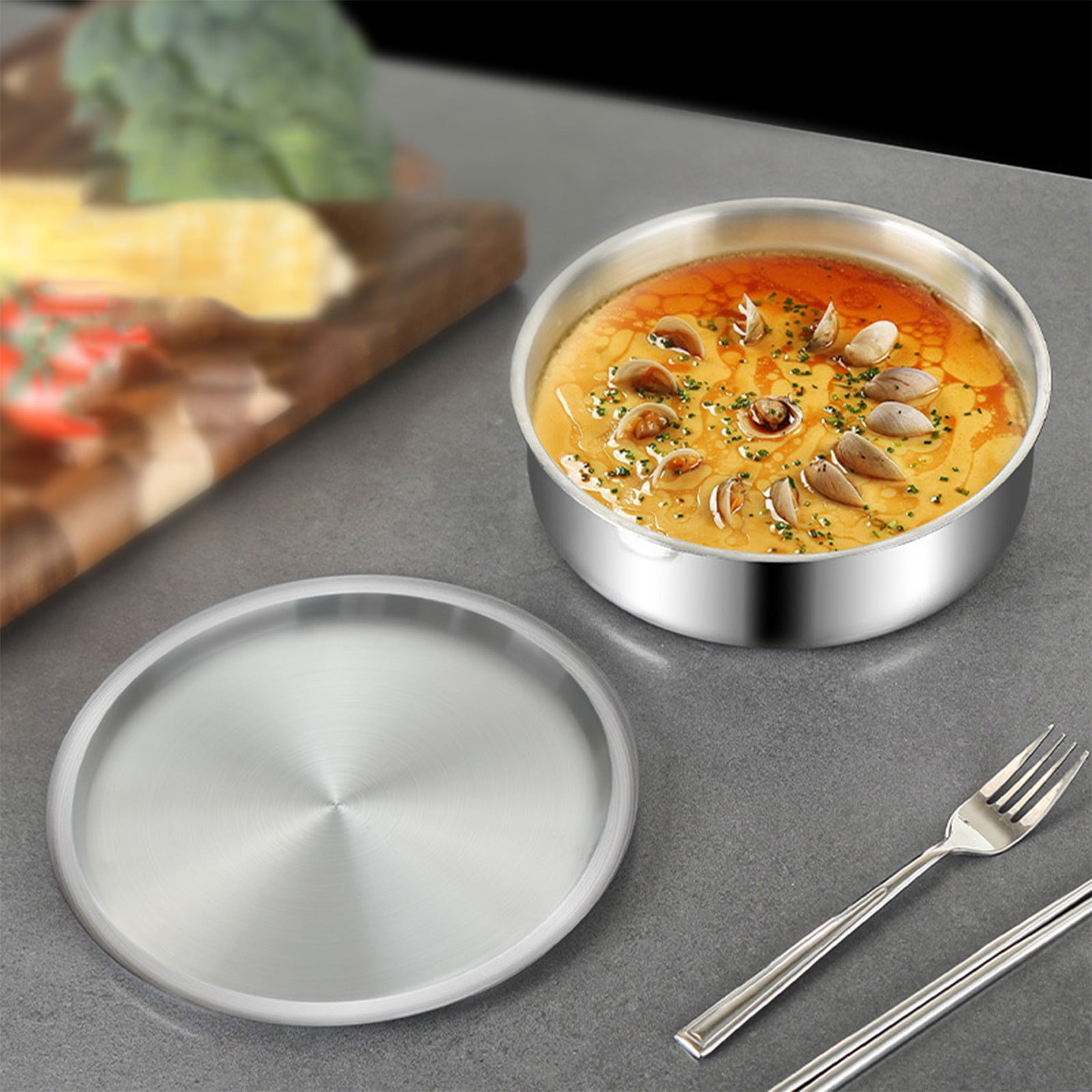 StSilkitty Deluxe 316 Stainless Steel Steaming Bowl with Lid for Home ...