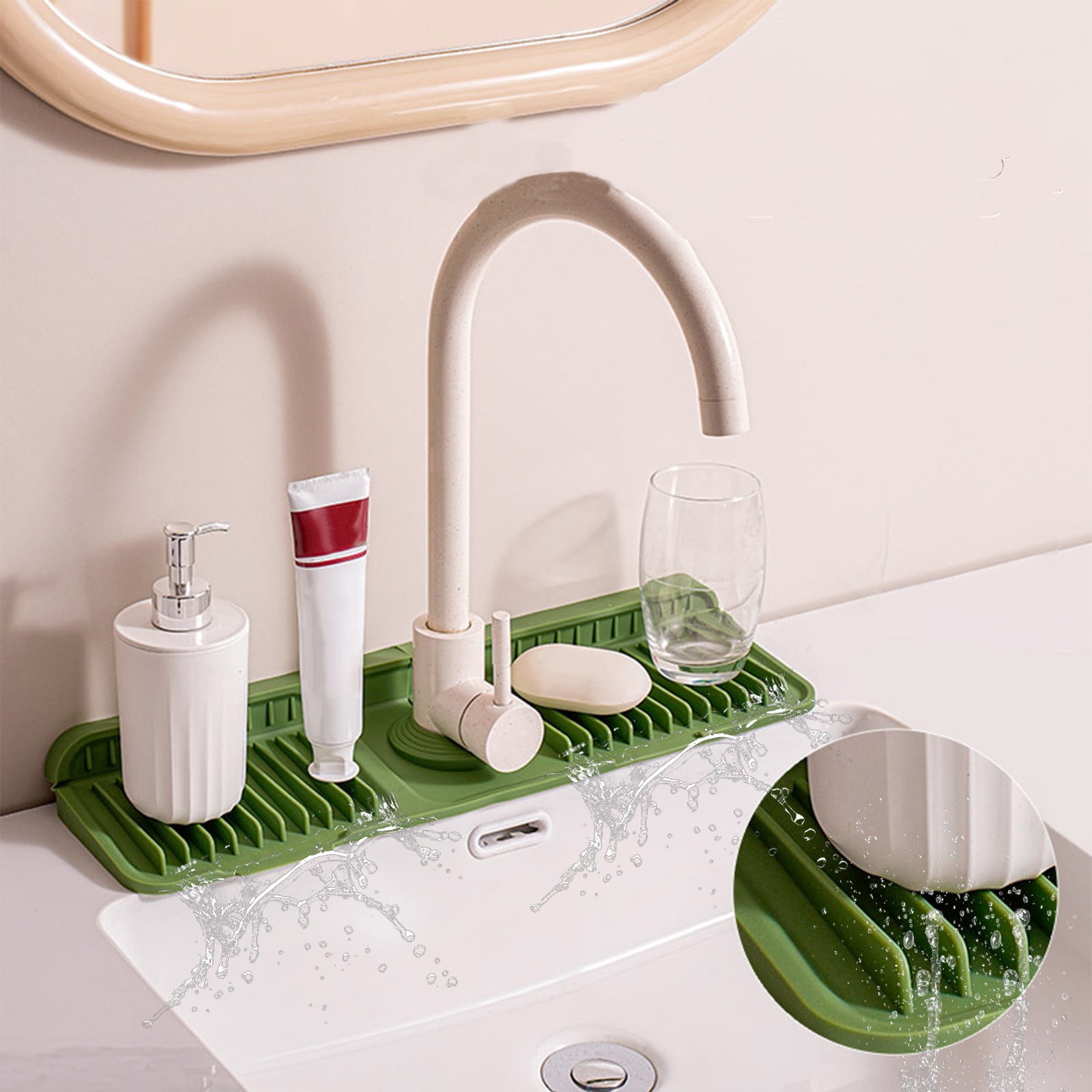 StSilkitty Faucet Silicone Drainage Mat Non Slip Multifunctional ...