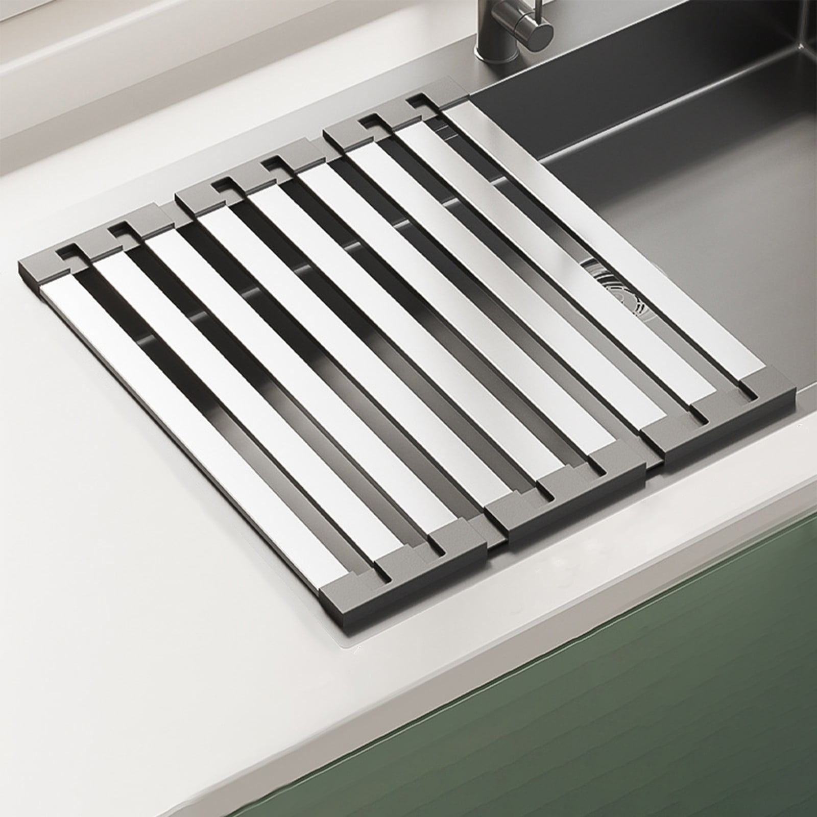 StSilkitty Foldable Stainless Steel Kitchen Sink Organizer Rack for ...