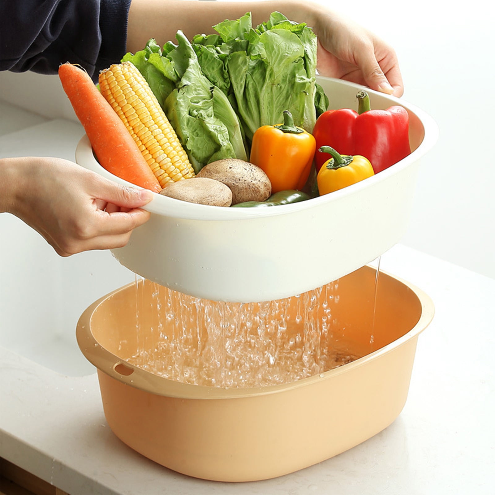 StSilkitty Food Safe Plastic Drainer Basket for Kitchen Organization ...