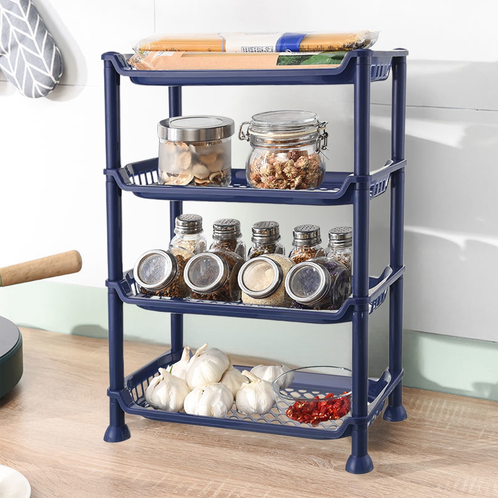 StSilkitty Four Layer Bathroom and Kitchen Storage Rack Multi Layer ...
