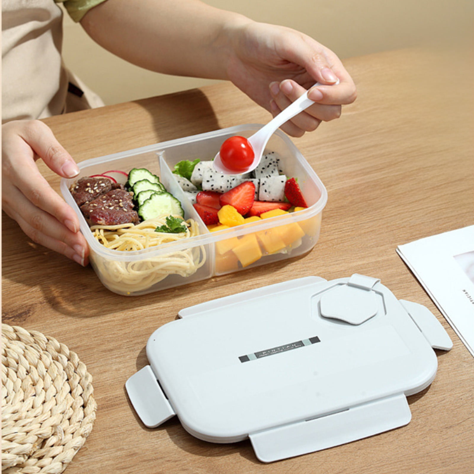 StSilkitty Heat Resistance Lunch Box Leak Proof Sealed Compartment ...