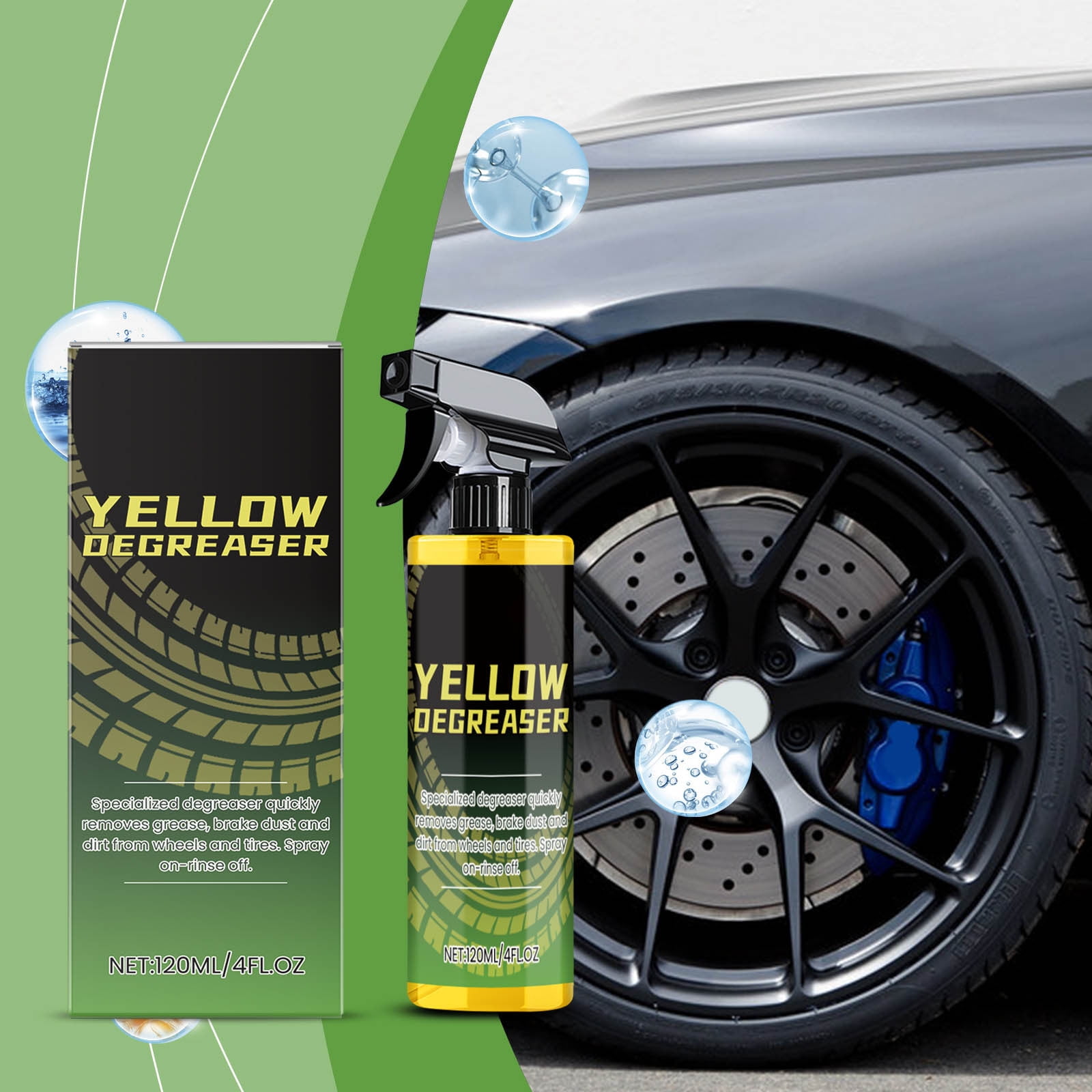 StSilkitty High Strength Wheel Cleaner for Car Wheels Removes Yellowing ...