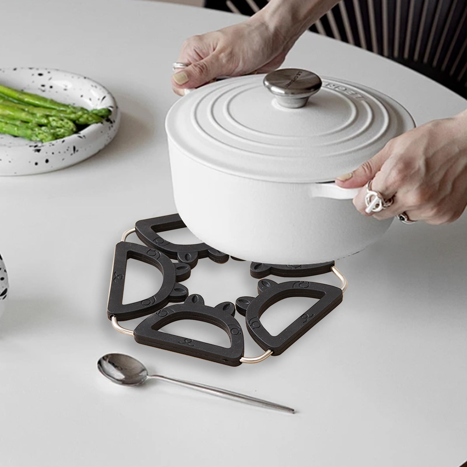 StSilkitty Non Slip Thermal Insulation Pot Bowl Mat Silicone,Easy to ...