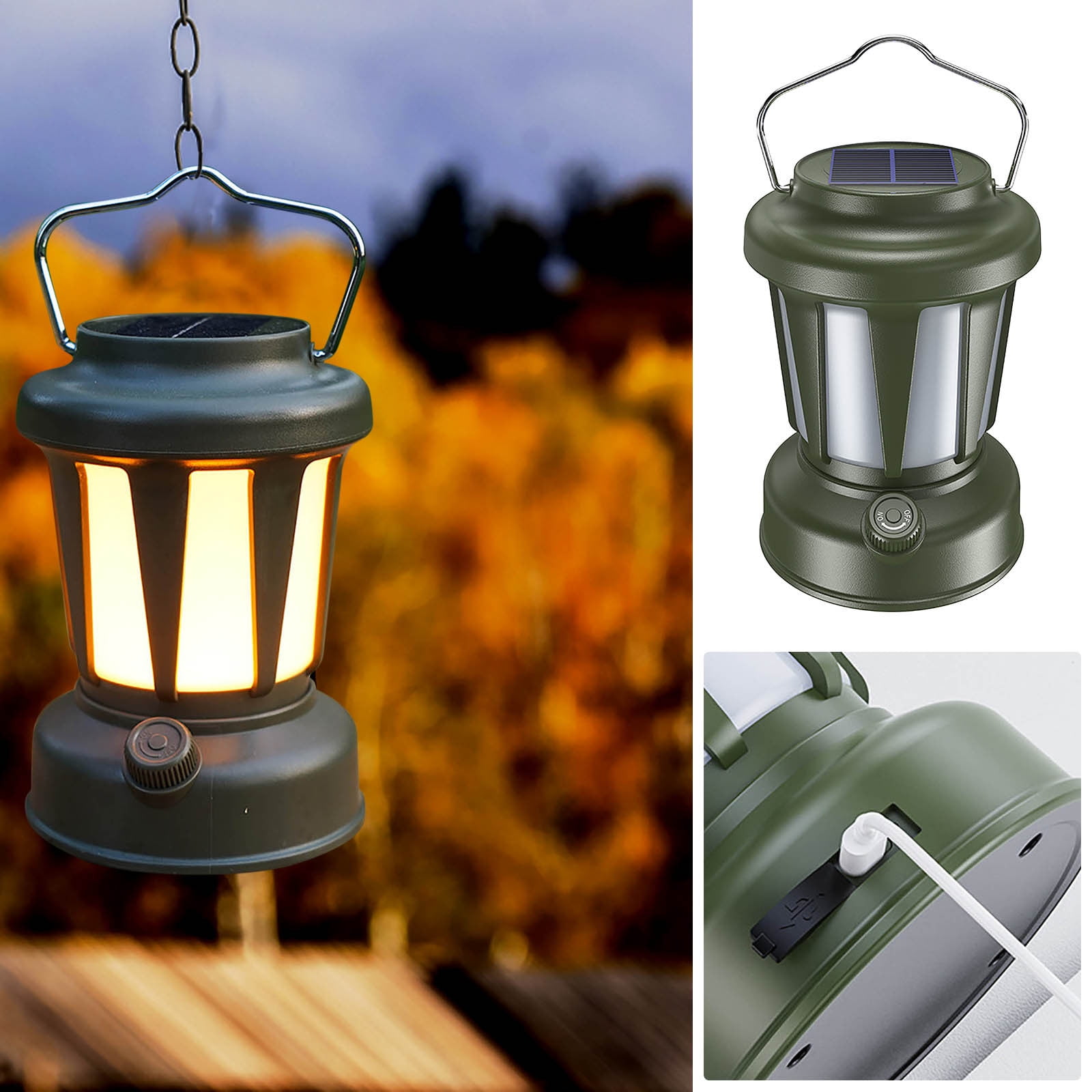 StSilkitty Portable Camping Light with Adjustable Brightness,Solar and ...