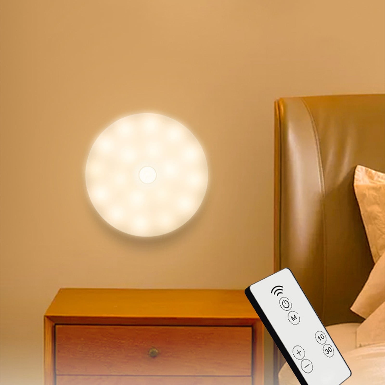 StSilkitty Remote Control LED Wall Light Indoor Battery Powered Night ...