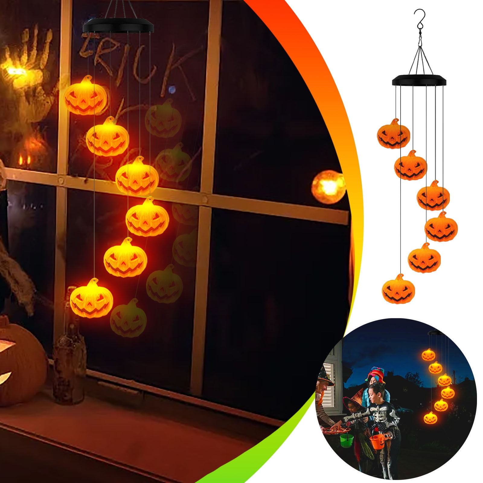 StSilkitty Solar Powered Halloween Pumpkin Lantern Whimsical Outdoor ...