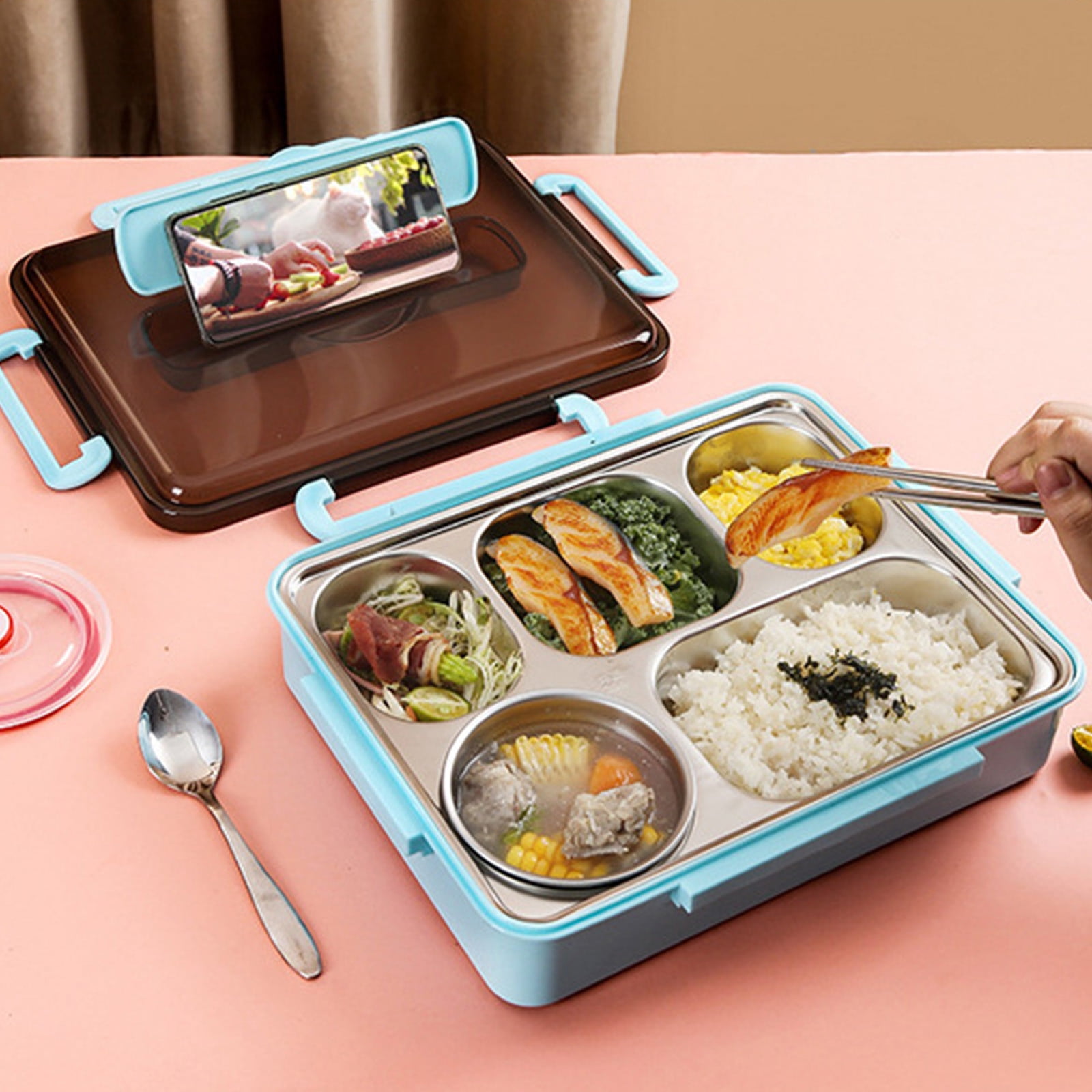 StSilkitty Stainless Steel Insulated Lunch Box with Compartments and ...