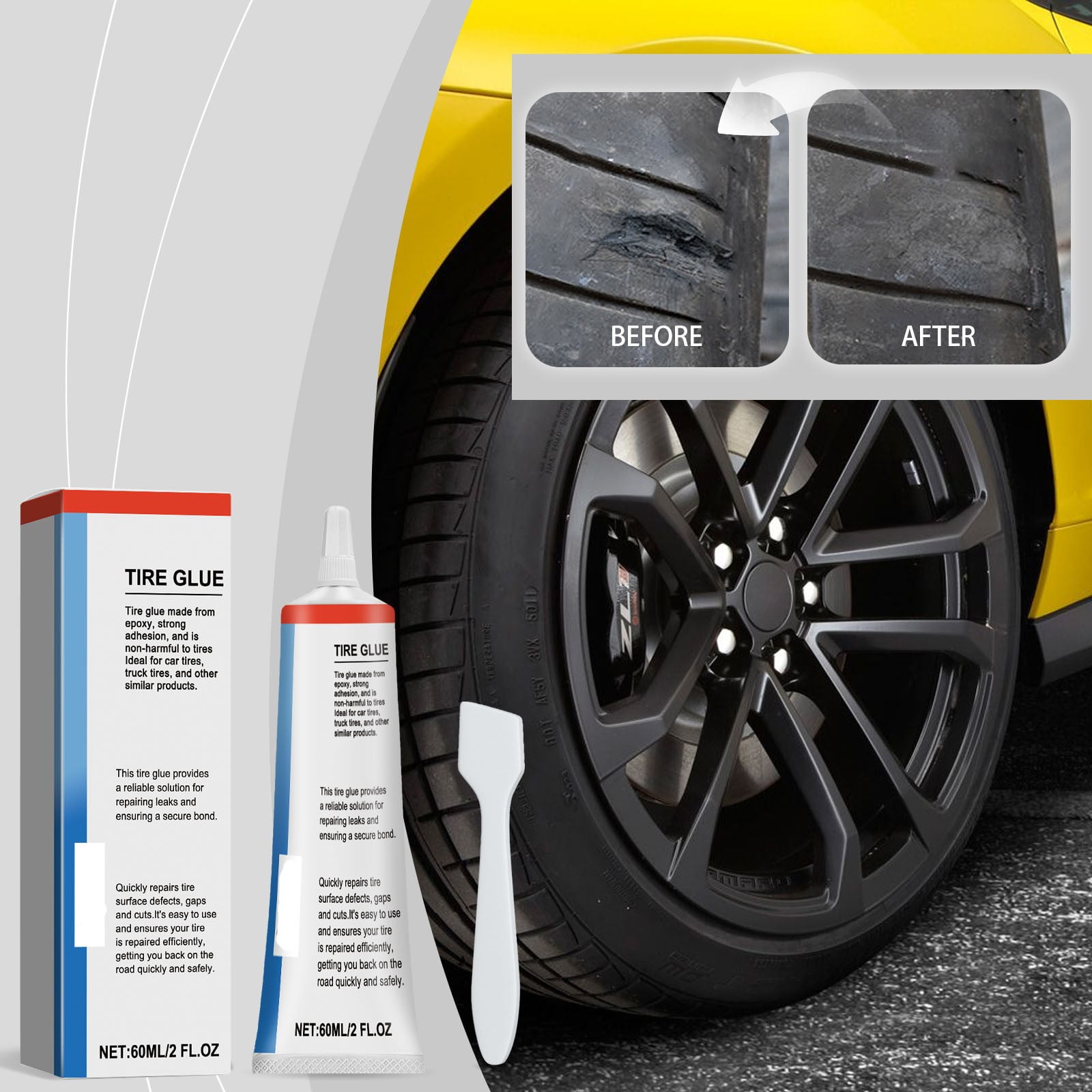 StSilkitty Tire Appearance Enhancer and Repair Kit Quick Shiny and Long ...