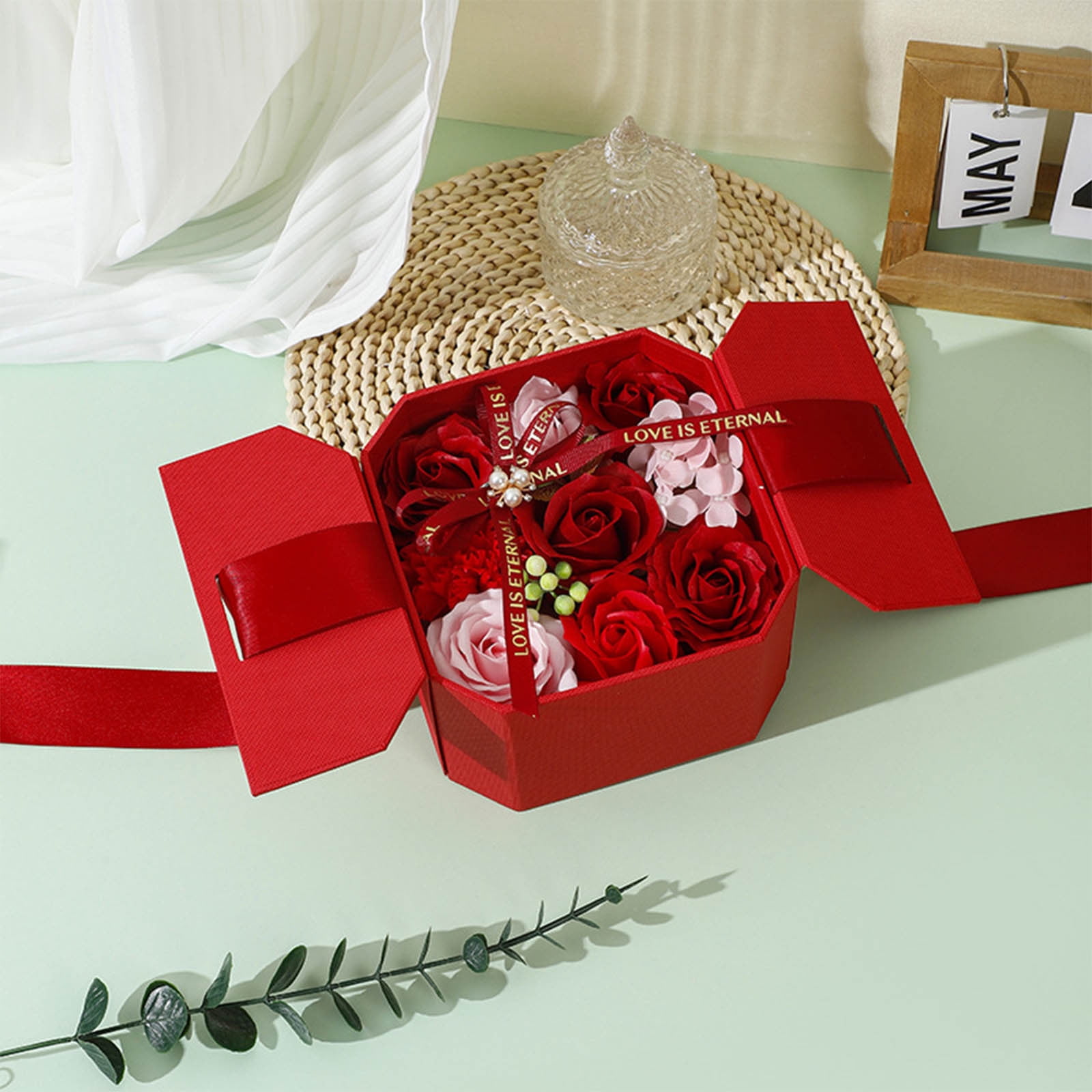 StSilkitty Valentines Day Gift Box Eternal Roses Preserved Flower ...