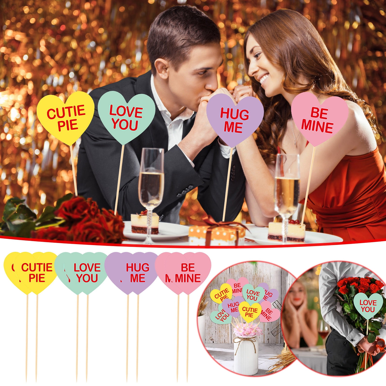 StSilkitty Valentines Day Vase Plugins Set of 8 Romantic Party ...