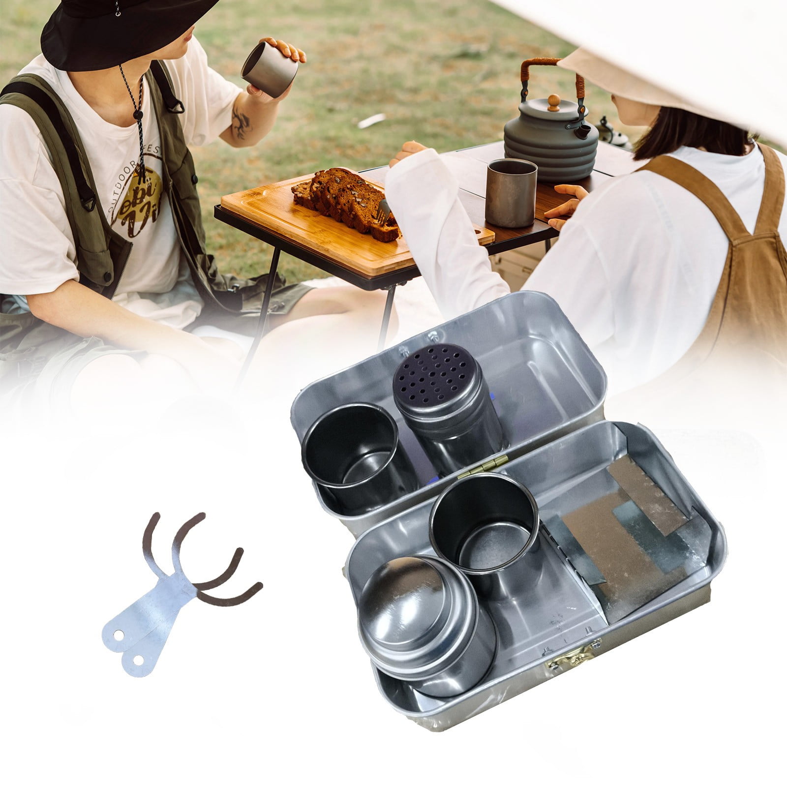 StSilkitty Vintage Portable Camping Coffee Kit Stable Outdoor Coffee ...