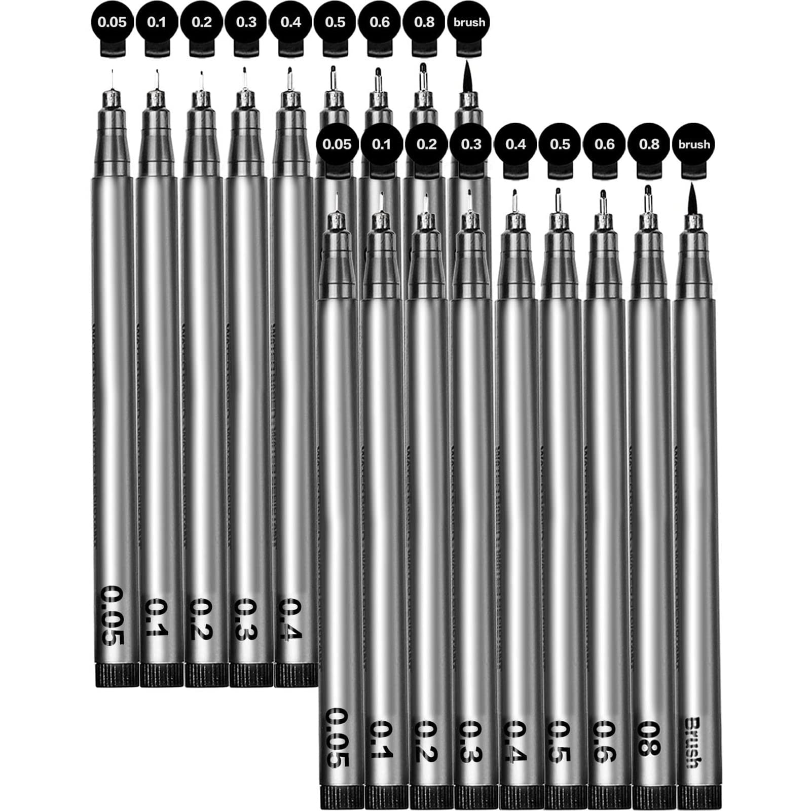 Sta Black Pigment Fineliner Ink Micro Pens Waterproof Black Pen Set For ...