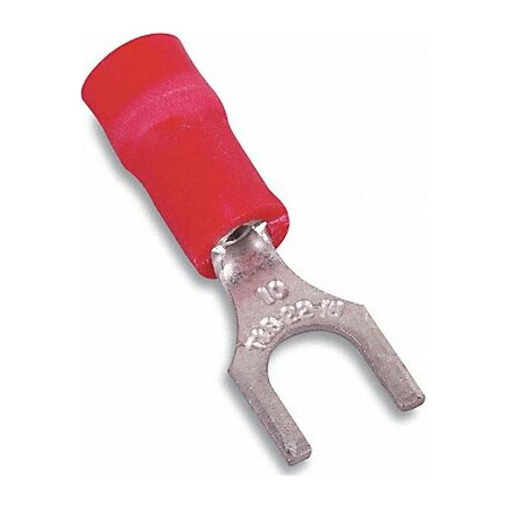 Sta-Kon Fork Terminal,Tin,Copper,Red,PK100 18RA-8F - Walmart.com