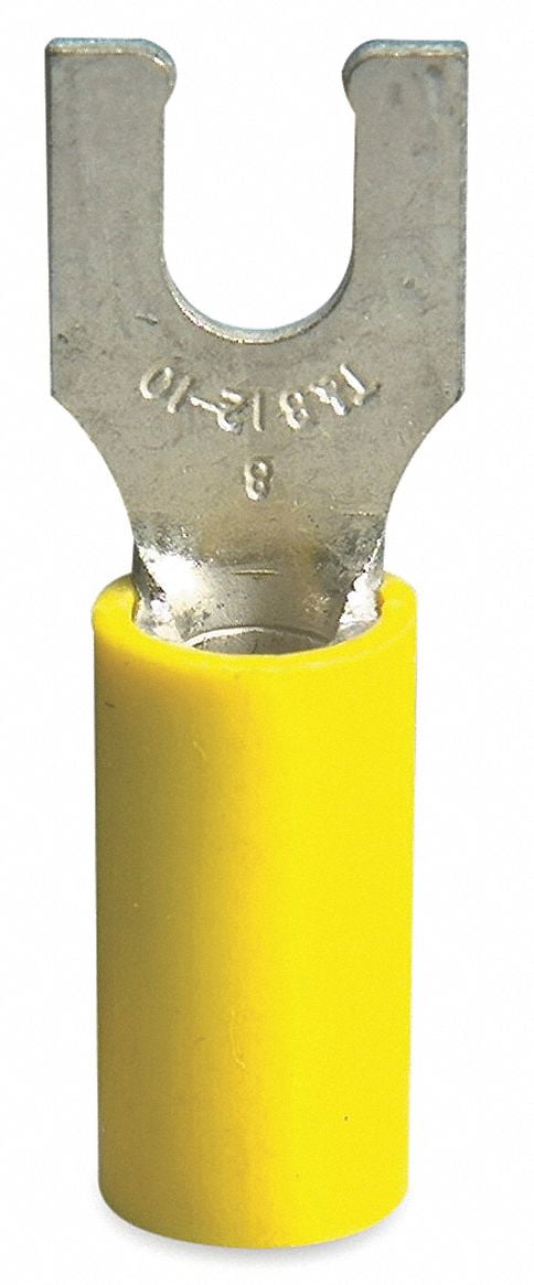 Sta-Kon Fork Terminal,Tin,Copper,Yellow,PK50 10RC-10FL - Walmart.com