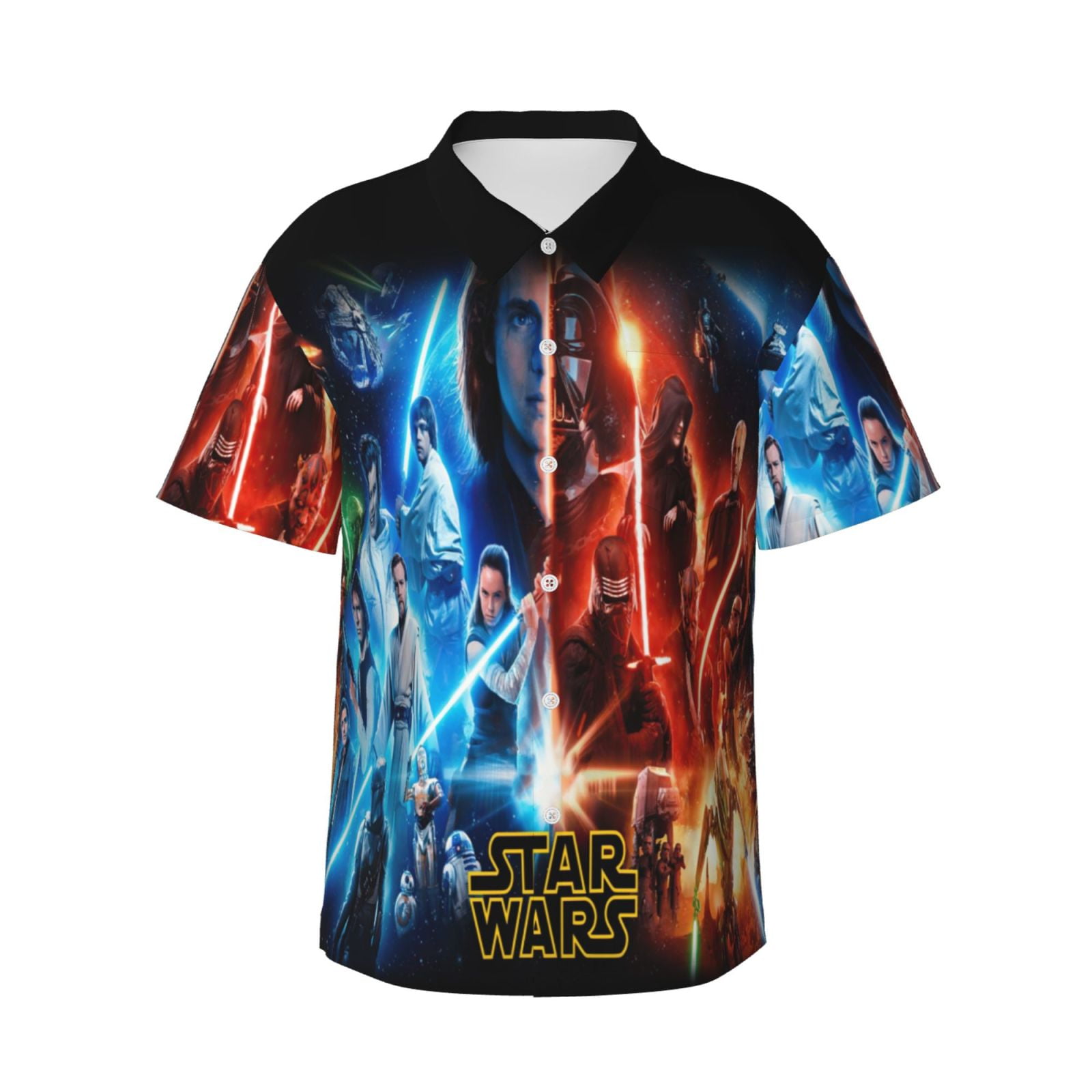 Sta-R War 3d Print Casual Button Down Short Sleeve Cuba Collar Shirt ...