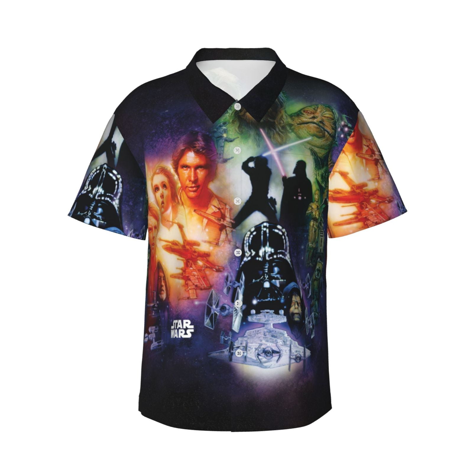 Sta-R War 3d Print Casual Button Down Short Sleeve Cuba Collar Shirt ...