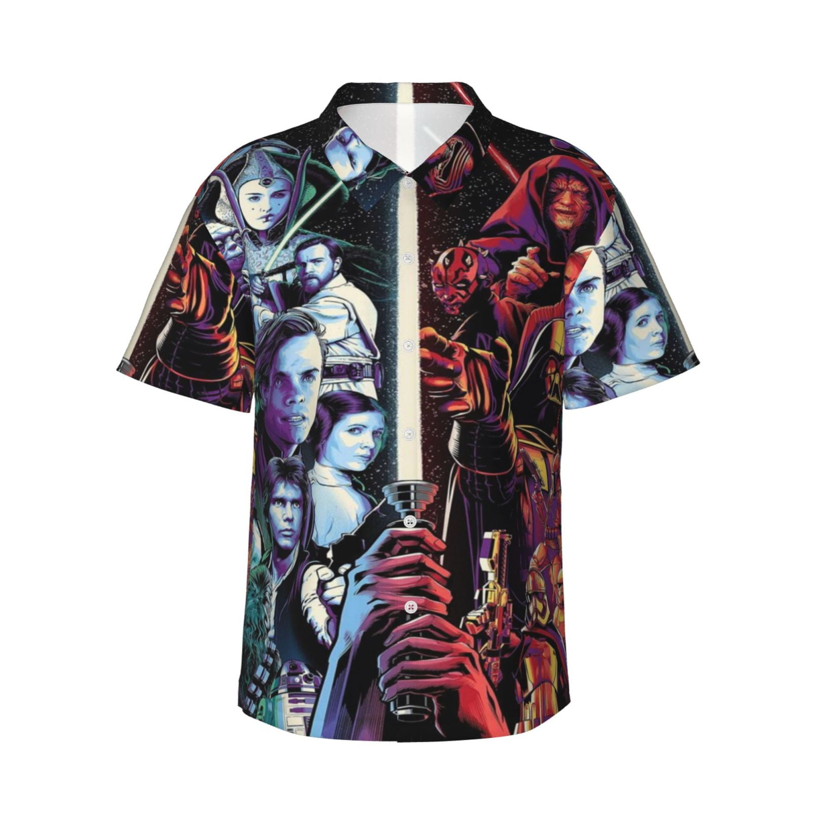 Sta-R War 3d Print Casual Button Down Short Sleeve Cuba Collar Shirt ...