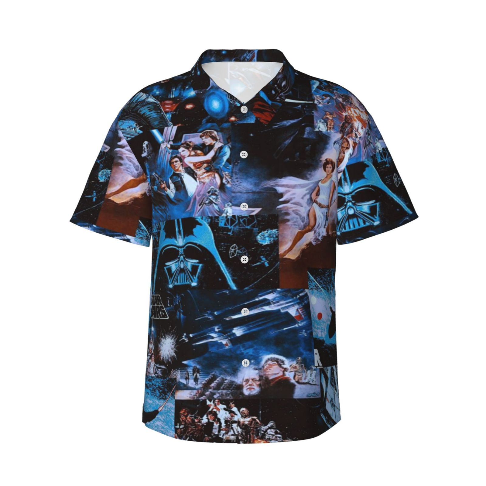 Sta-R War 3d Print Casual Button Down Short Sleeve Cuba Collar Shirt ...