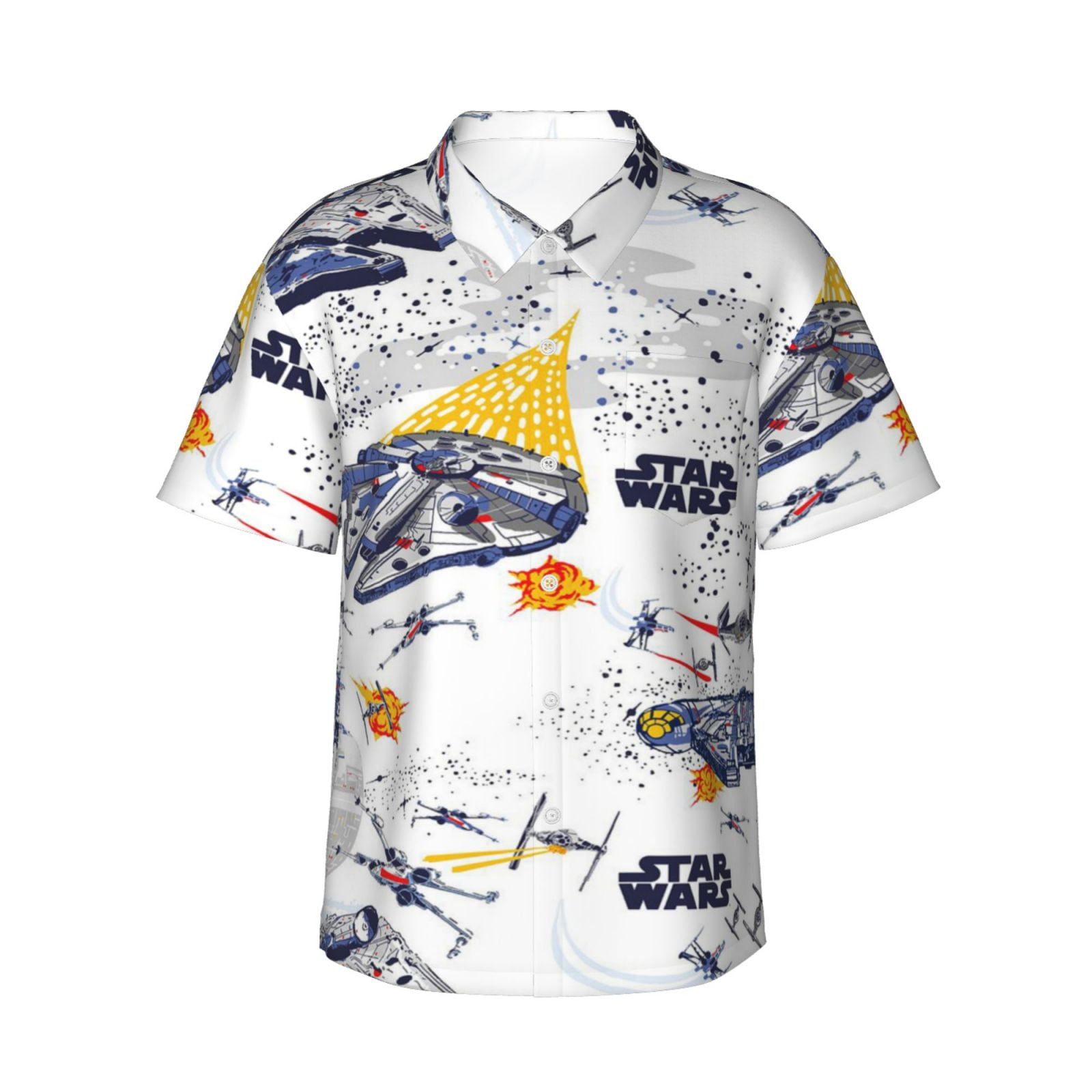 Sta-R War 3d Print Casual Button Down Short Sleeve Cuba Collar Shirt ...