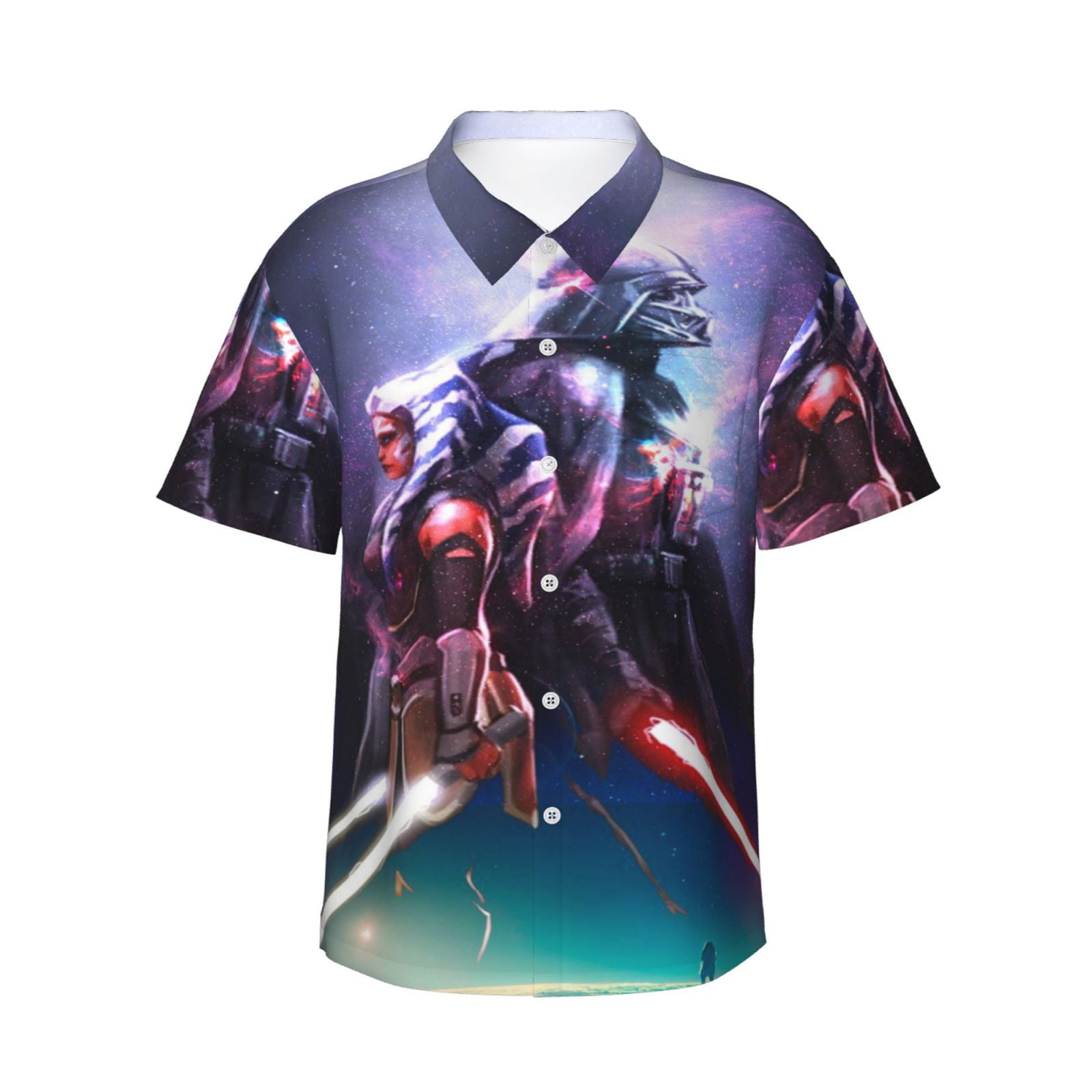 Sta-R War 3d Print Casual Button Down Short Sleeve Cuba Collar Shirt ...