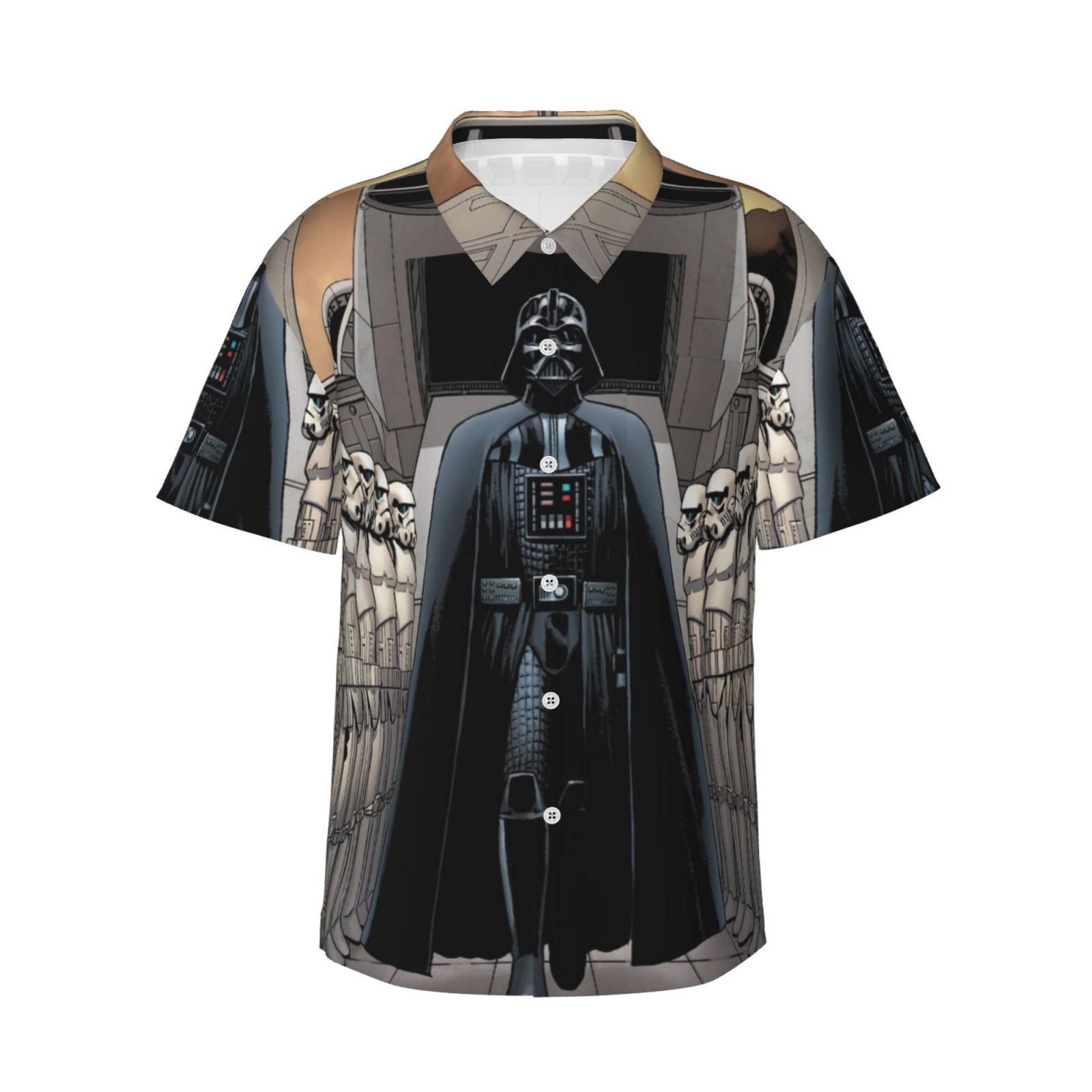 Sta-R War 3d Print Casual Button Down Short Sleeve Cuba Collar Shirt ...