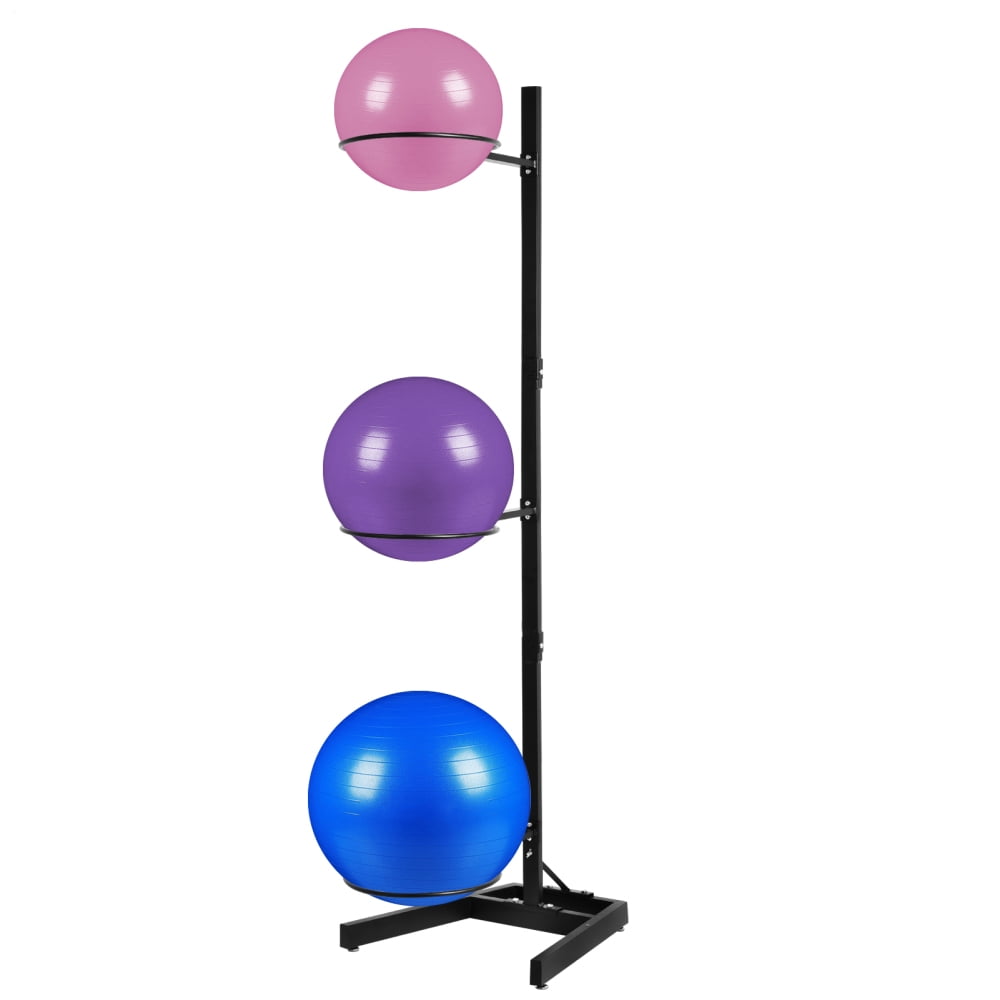 Stability Ball Rack, Exercise Ball Holder with Tubular Steel Frame ...