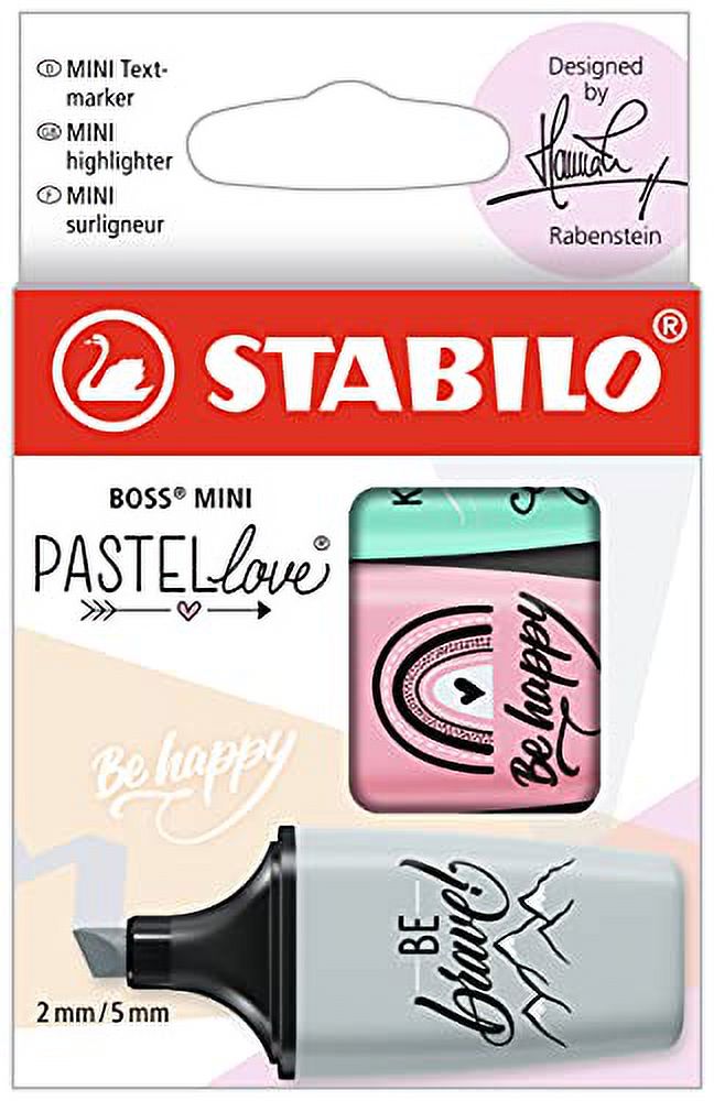 Stabilo BOSS Mini Pastellove, 3-Color Highlighter Set, Pink Blush ...
