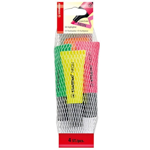 Stabilo - Neon Highlighter Set - 4-Color Set - Walmart.com